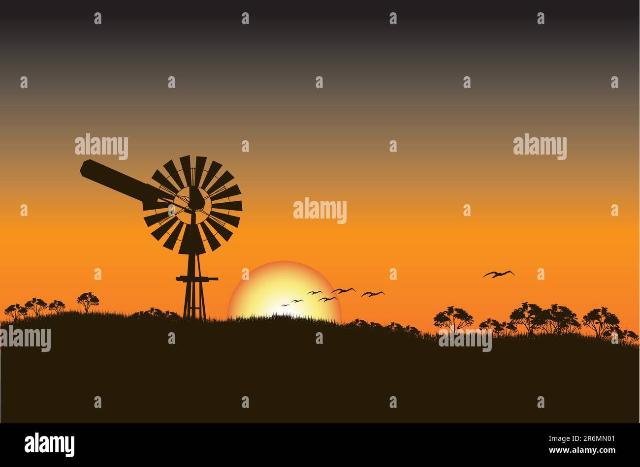 Sunset sun setting sea Stock Vector Images - Alamy