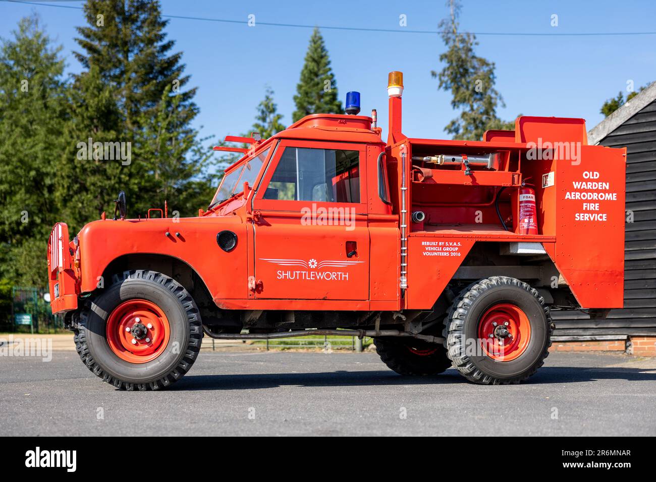 Old Warden Aerodrome Fire Service Land Rover Stock Photo - Alamy