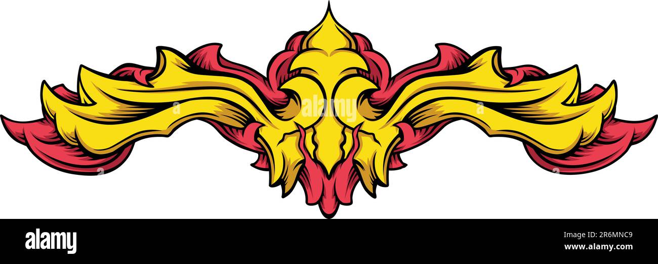 Heraldry Clipart Vector Flames