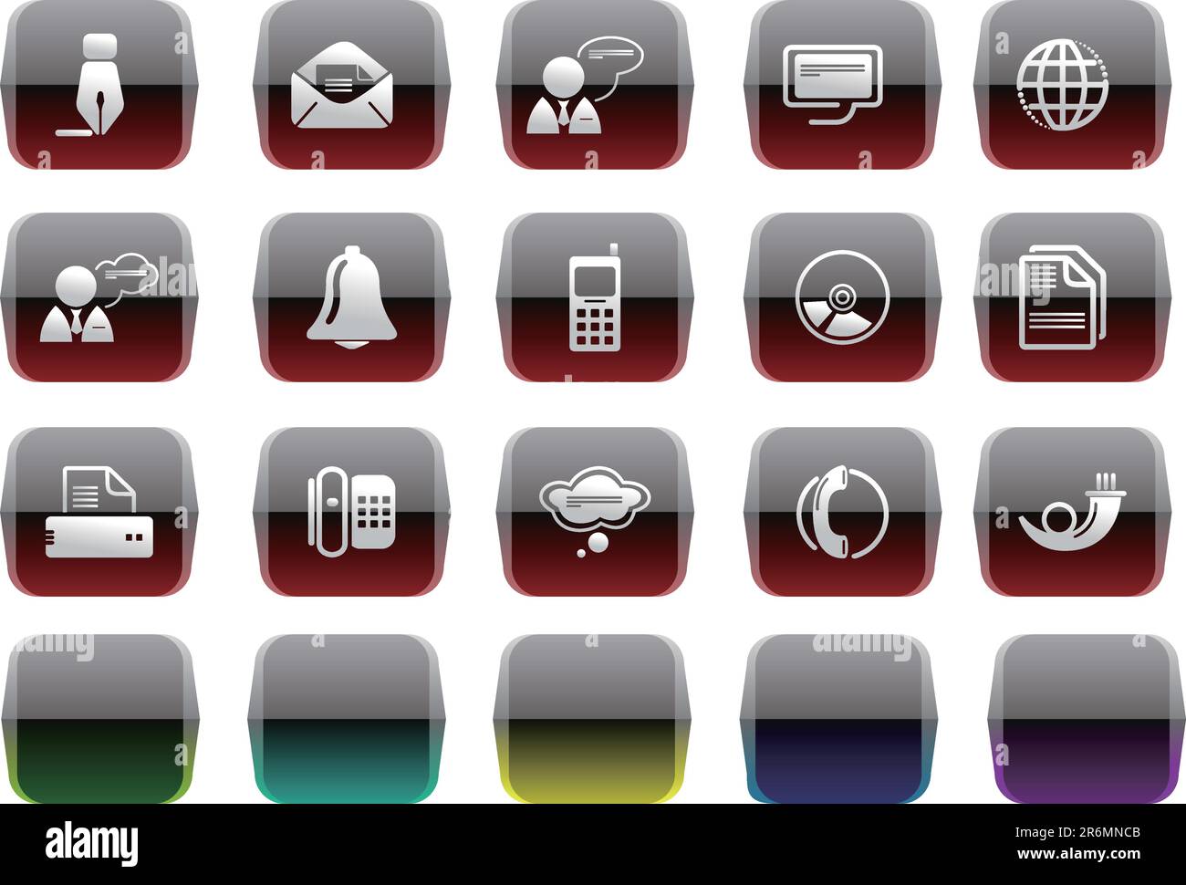 Communication icons Transparent metal Series Stock Vector Image & Art ...