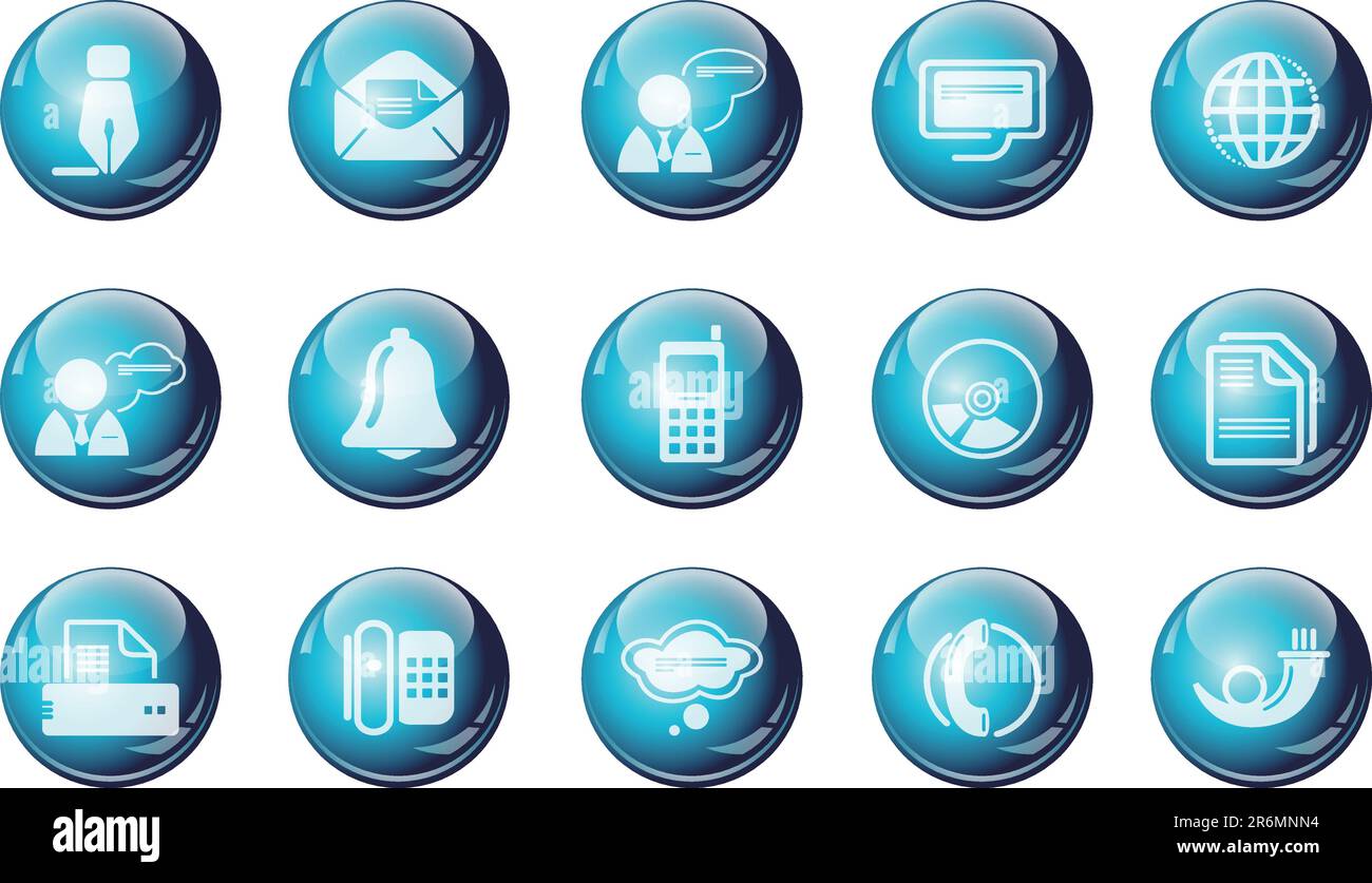 Communication icons Transparent metal Series Stock Vector Image & Art ...