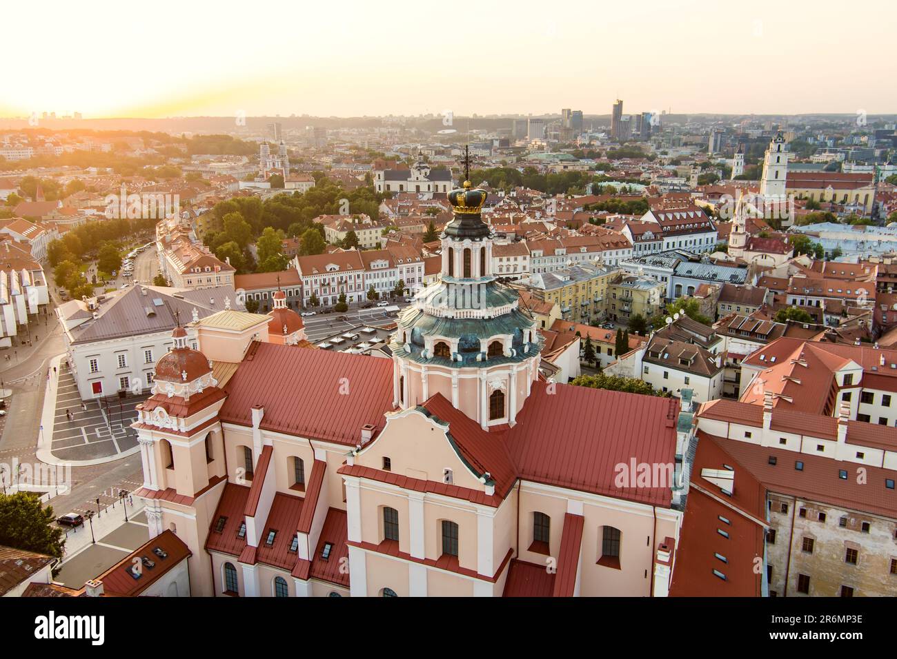 Aerial view of Vilnius Old Town, one of the largest surviving medieval ...