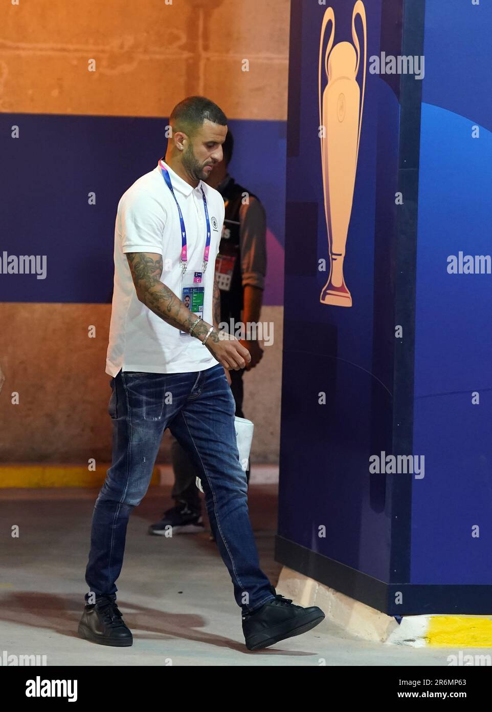 Manchester City's Kyle Walker arrives ahead of the UEFA Champions ...
