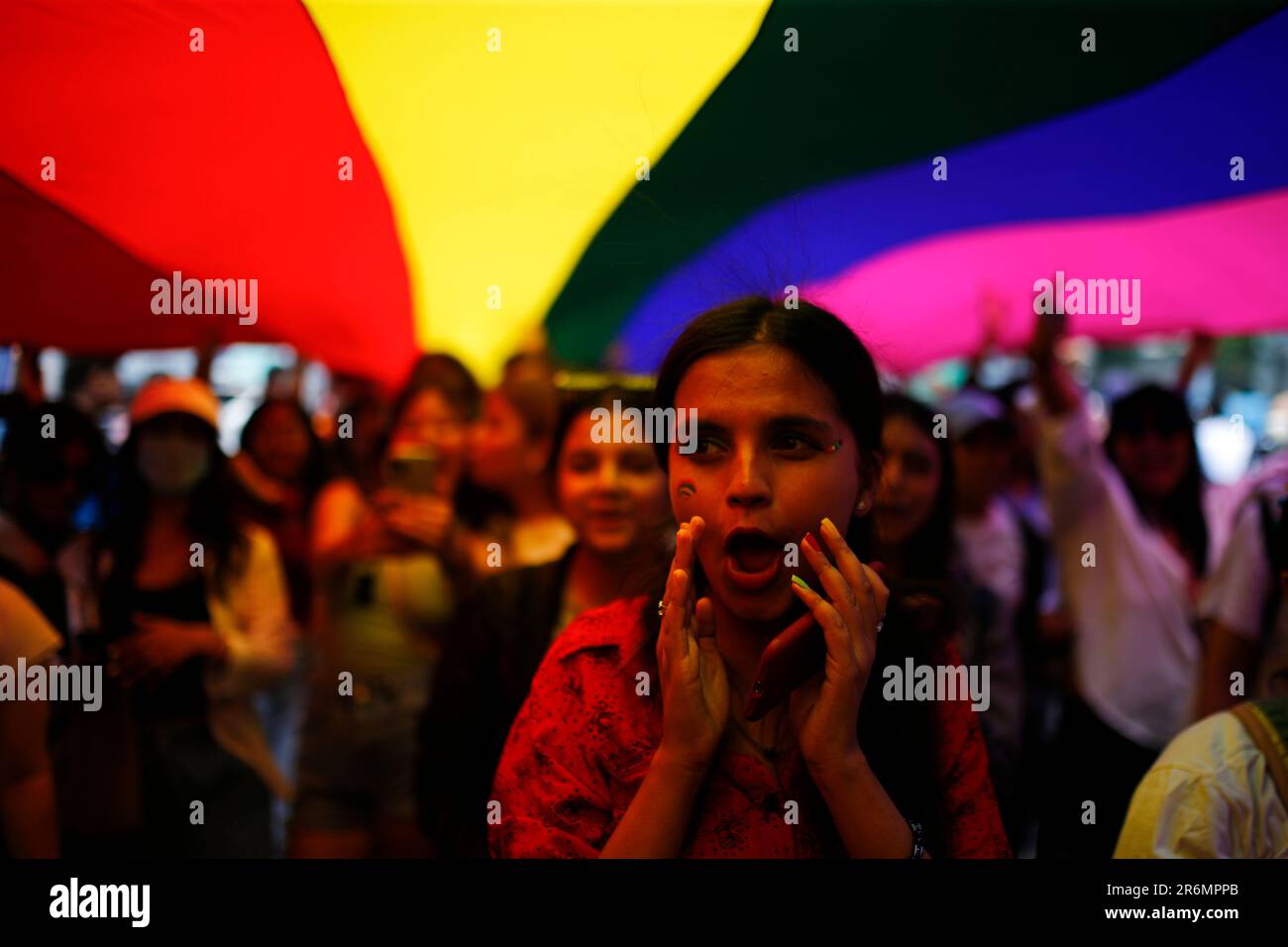 Kathmandu, Nepal. 10th June, 2023. Hundreds of people from the LGBTIQ ...