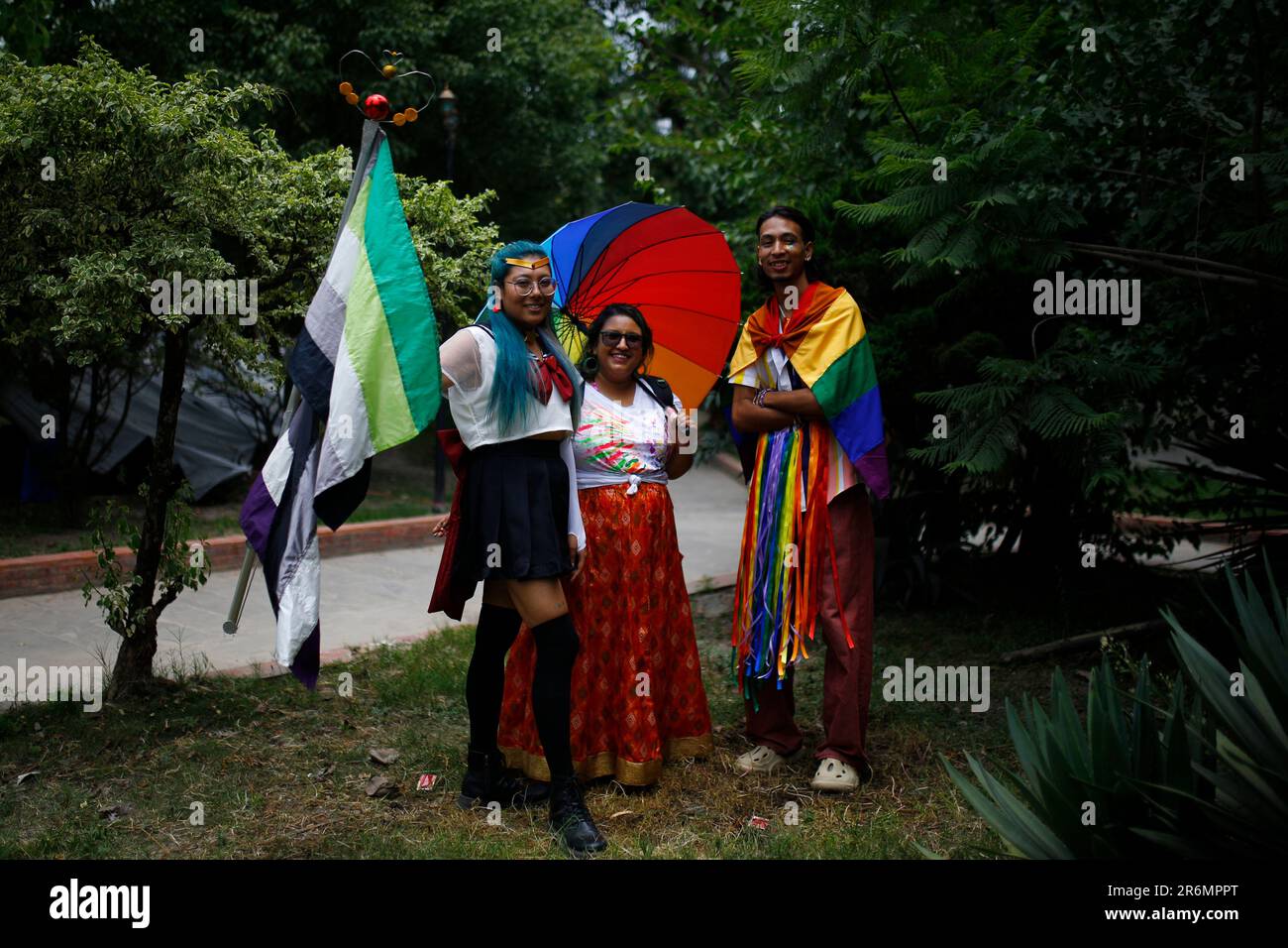 Kathmandu, Nepal. 10th June, 2023. Hundreds of people from the LGBTIQ ...