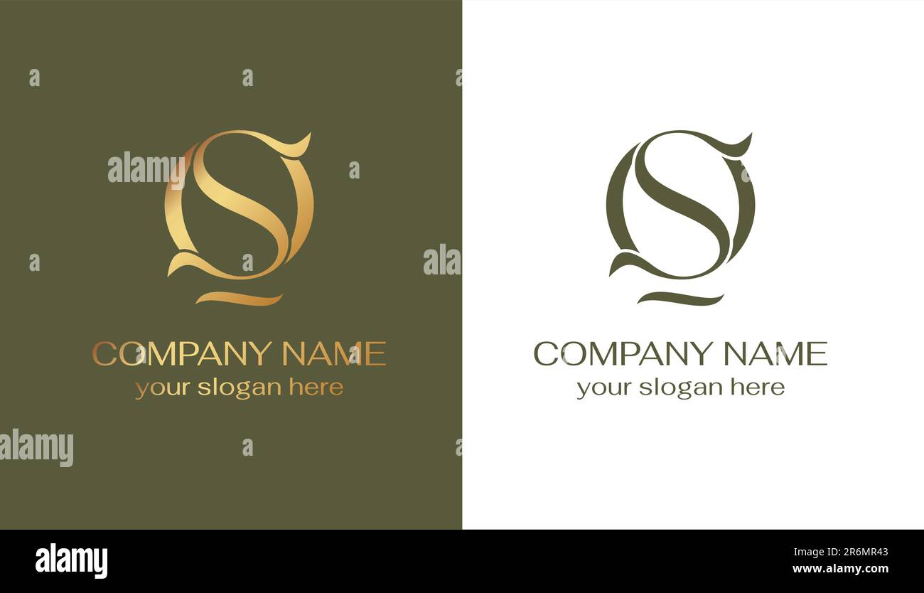 OS logo or SO monogram. OS letter logo template elements. personal ...