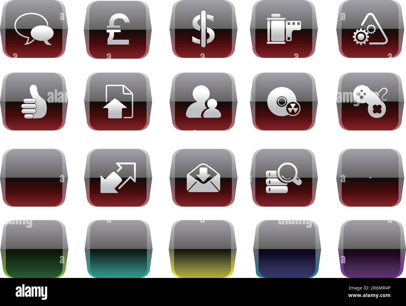 Internet icons Transparent metal Series Stock Vector Image & Art - Alamy