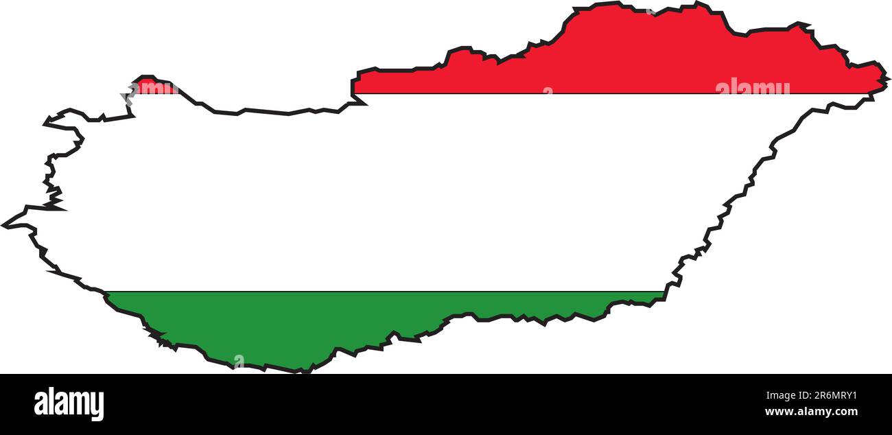 Illustration Vector of a Map and Flag from Hungary Stock Vector Image ...