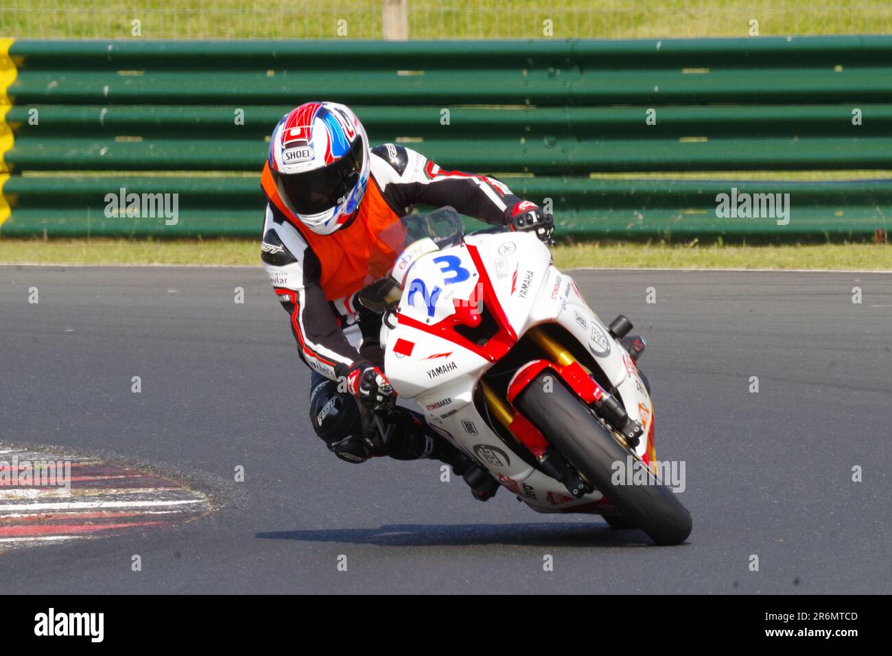 Croft Circuit, 10 June 2023. Zsolt Hermann riding a Yamaha 600 in a ...