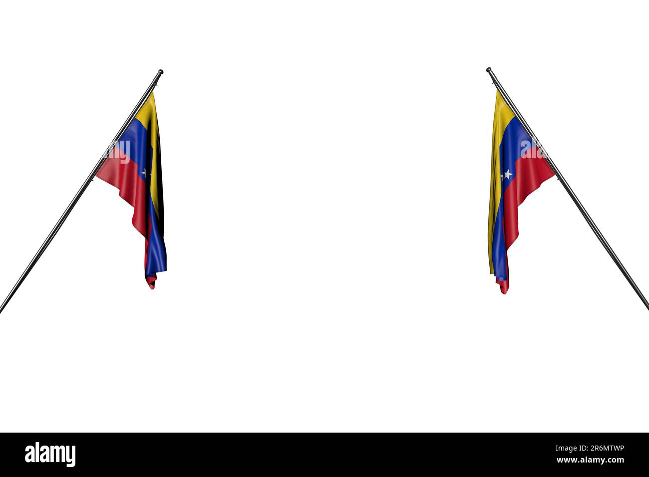 pretty any feast flag 3d illustration - two Venezuela flags hanging on ...