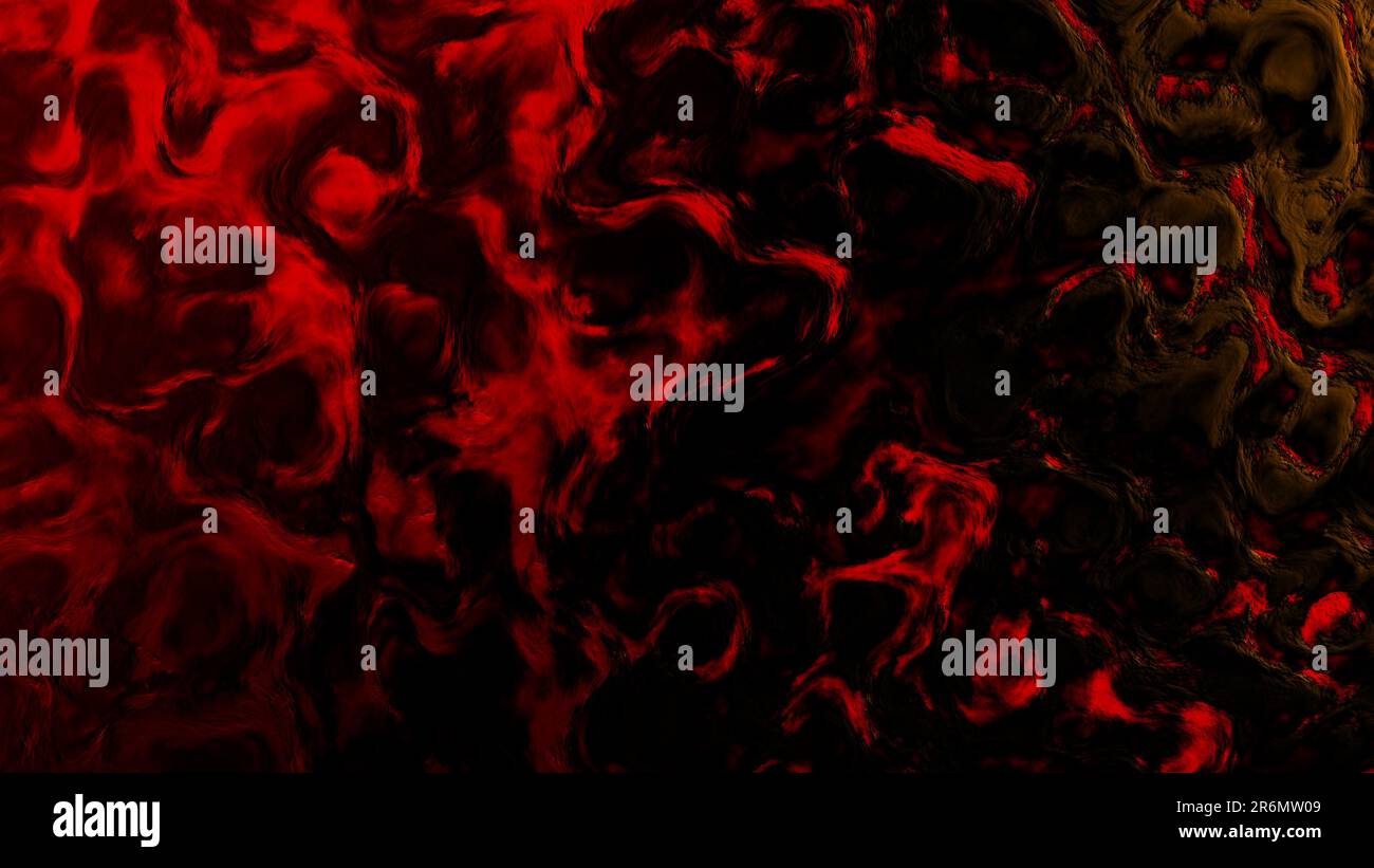 scary rough red - yellow infernal strange forms relievo - abstract 3D ...