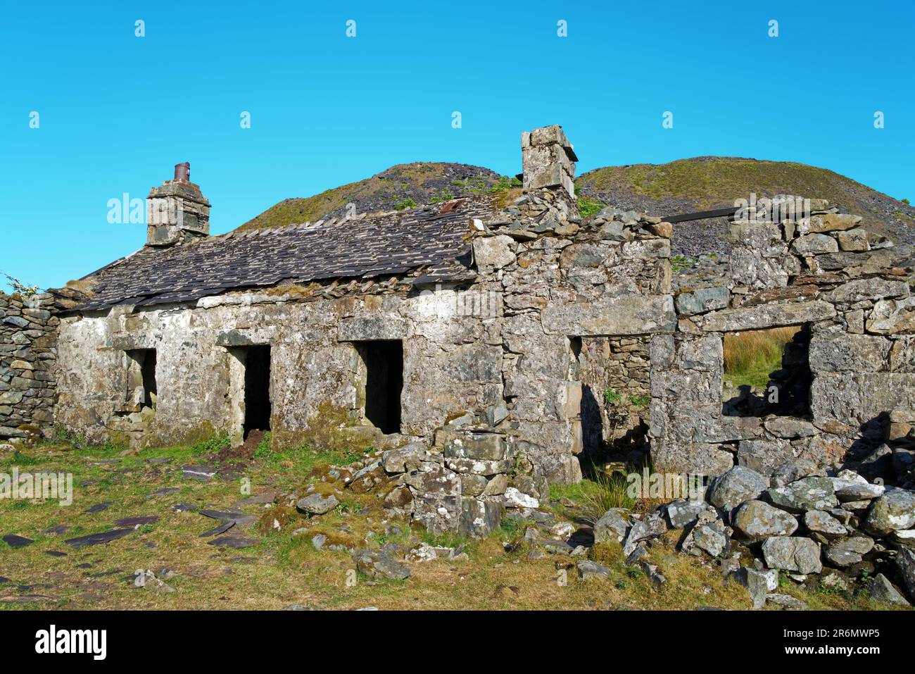This derelict stone cottage is close to Marchllyn Bach Reservoir in ...