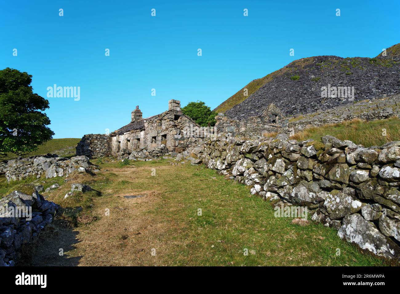 These derelict stone cottages are close to Marchllyn Bach Reservoir in ...
