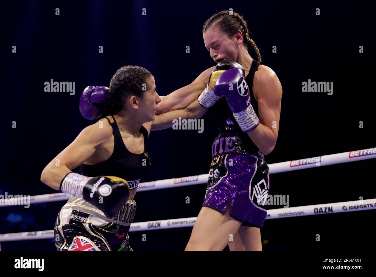 Nina Hughes Hits Out At Katie Healy Right At The Ovo Arena Wembley London Picture Date