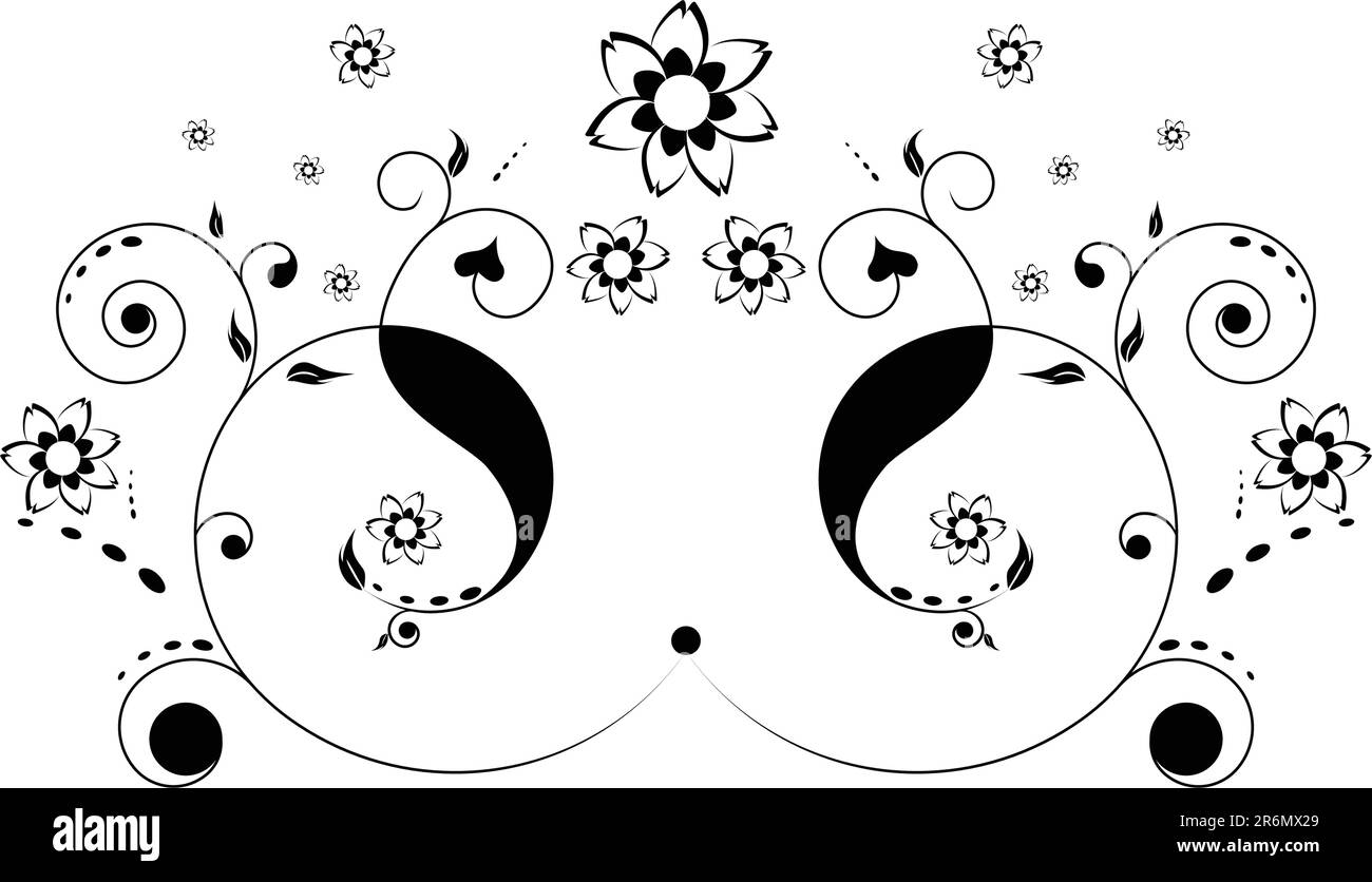 Decorative flowers, isolated on white background, vector illustration ...