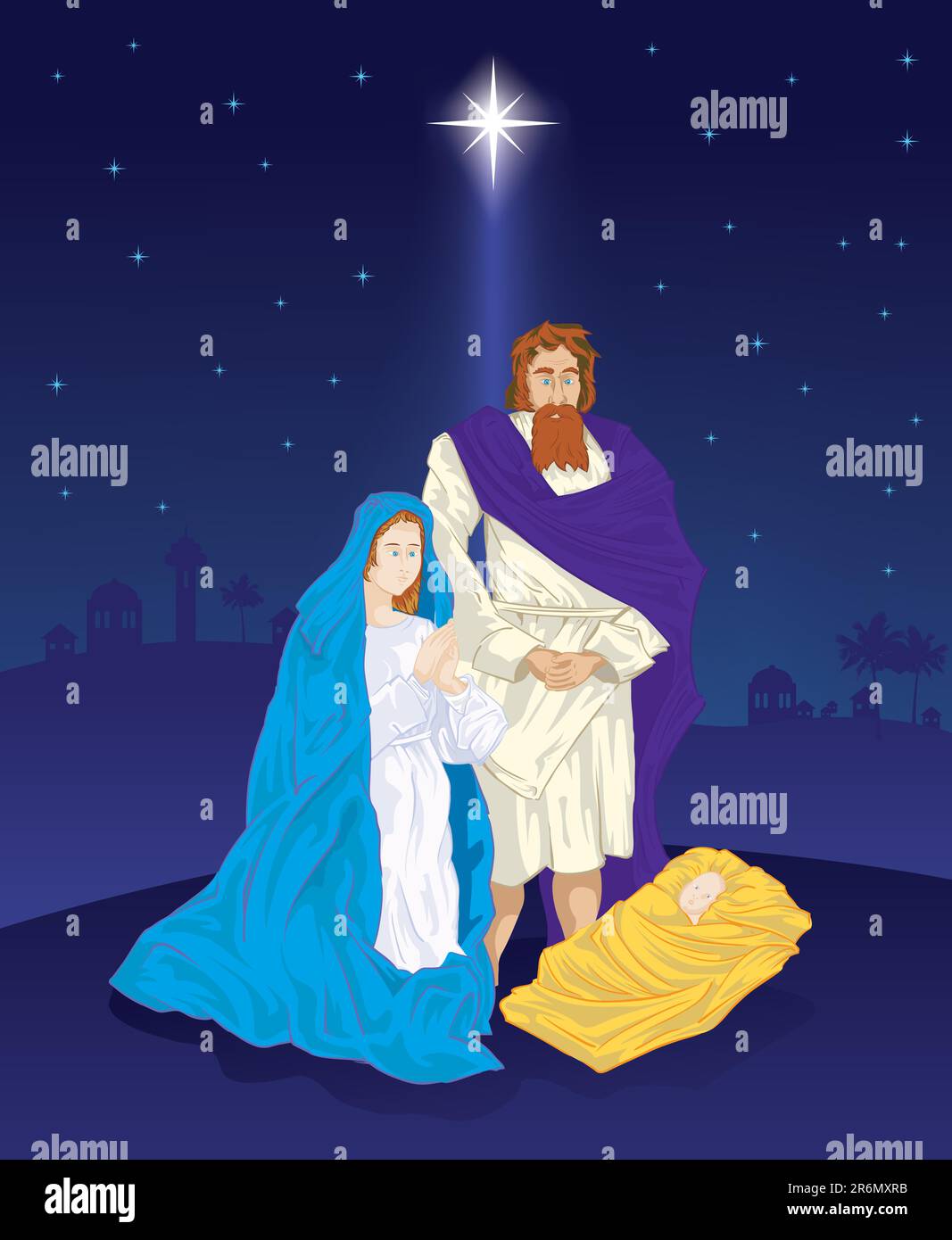 Holy family night night Stock Vector Images - Alamy