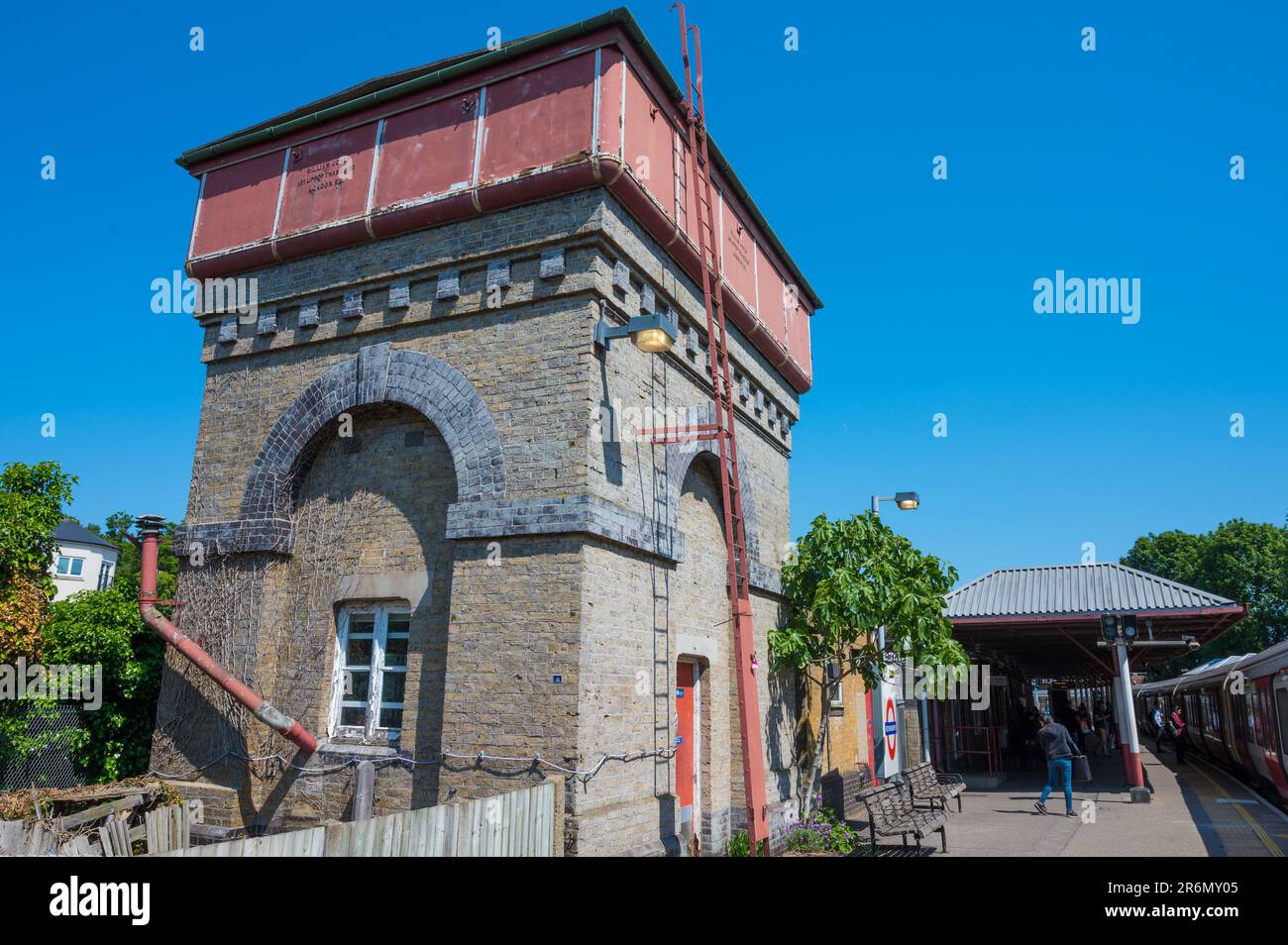 Old water tower at Rickmansworth Metropolitan Line Railway station ...