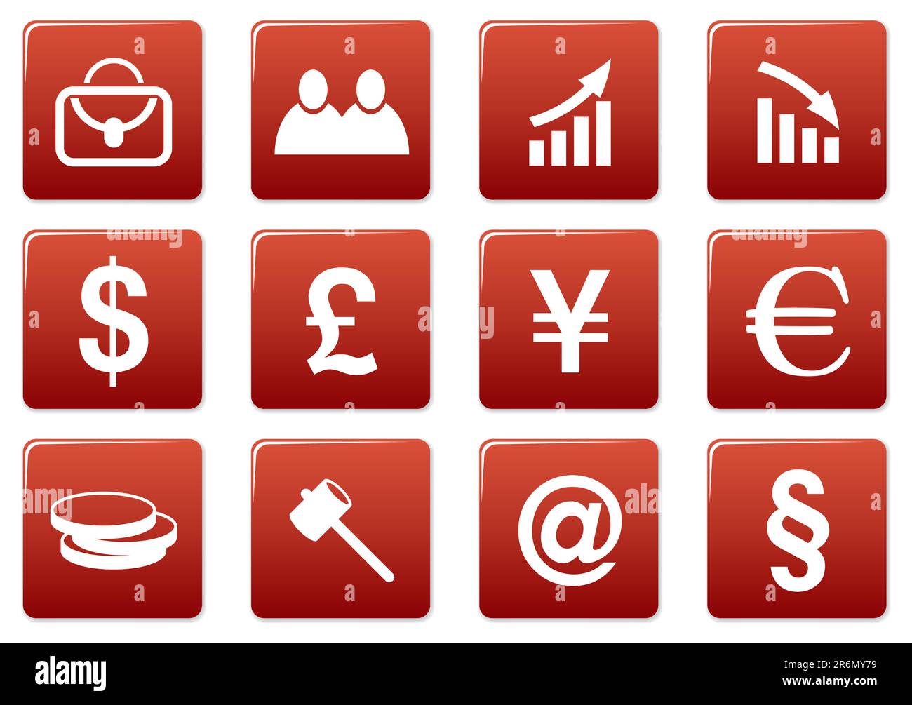 Gadget square icons set. Red - white palette. Vector illustration Stock ...