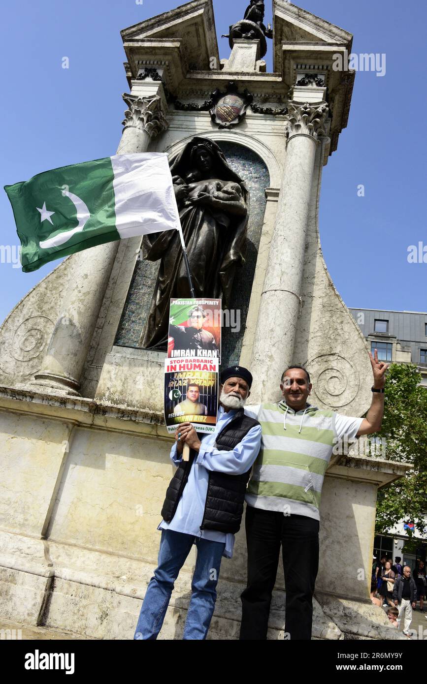 Manchester, UK, 10th June, 2023. A small protest in support of Imran ...