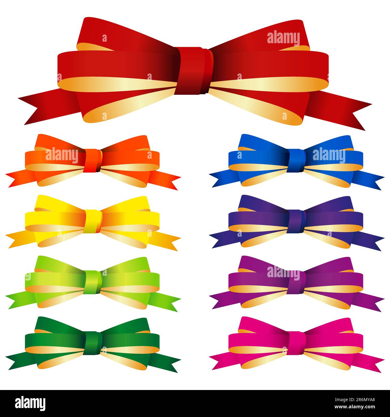 Bows collection isolated on white background Stock Vector Image & Art ...