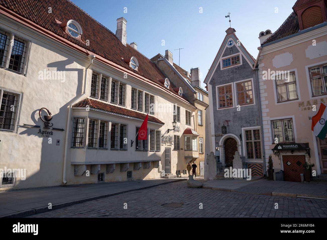 A couple of beautiful buildings at town hall square in Tallinn Stock ...