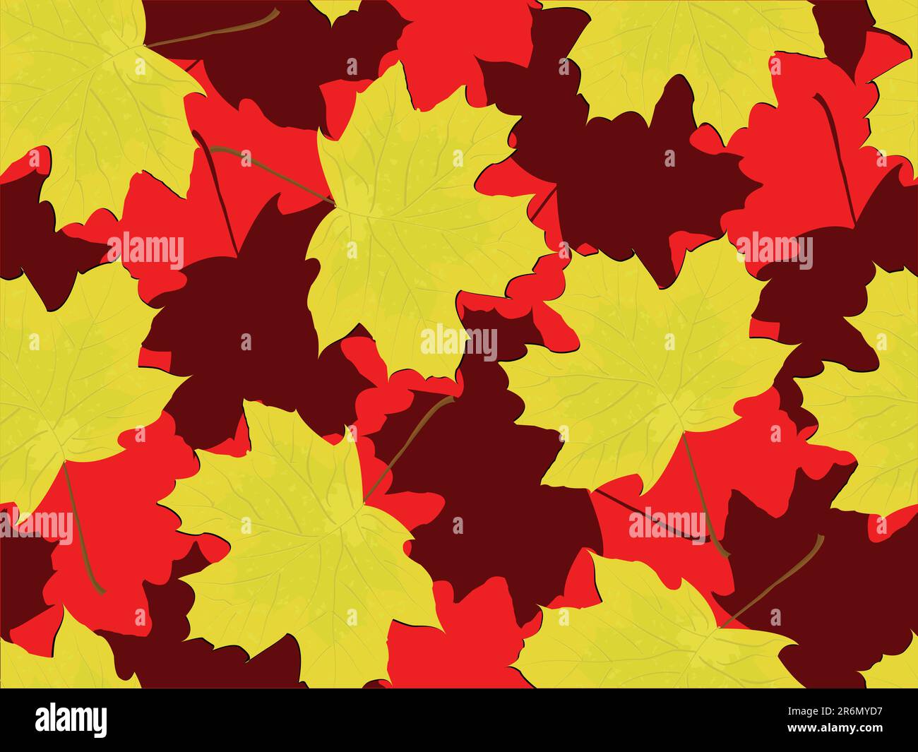 Seamless pattern - autumn falling maple leaves in a vector Stock Vector ...