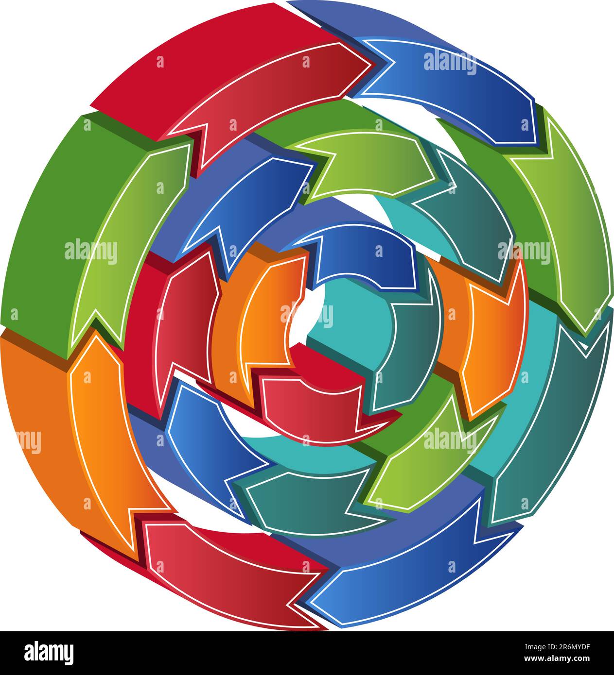 3D process circle diagram with rotating arrows Stock Vector Image & Art ...