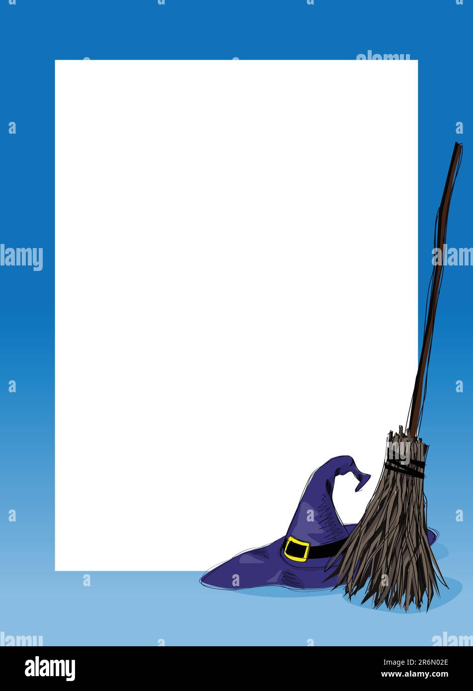 Halloween frame border witch Stock Vector Images - Alamy