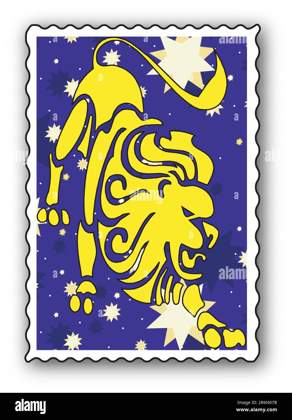 Stamp with Zodiac - Lion Stock Vector Image & Art - Alamy