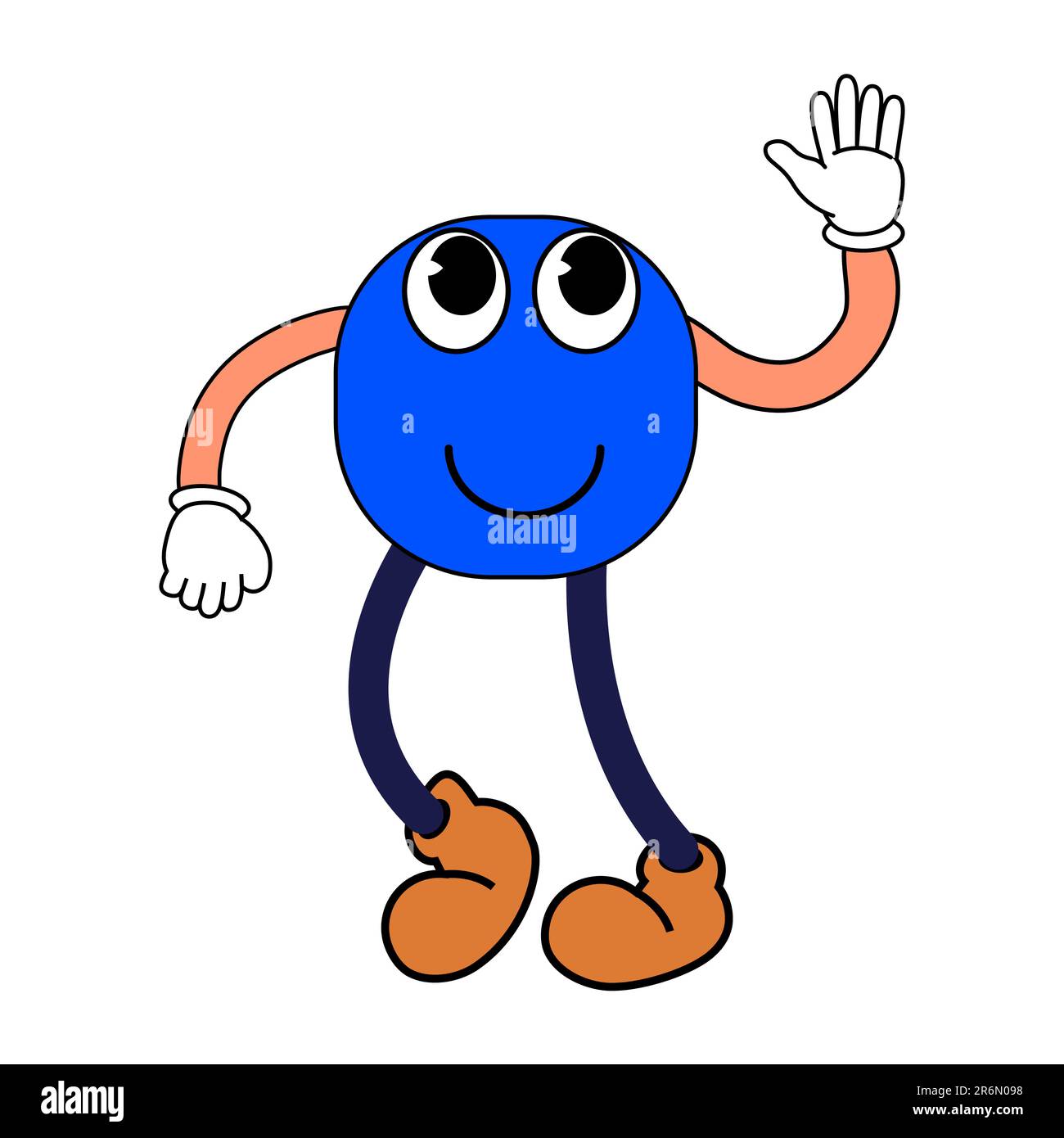 Cartoon Groovy funny cartoon smile character, vintage. Funky comic ...