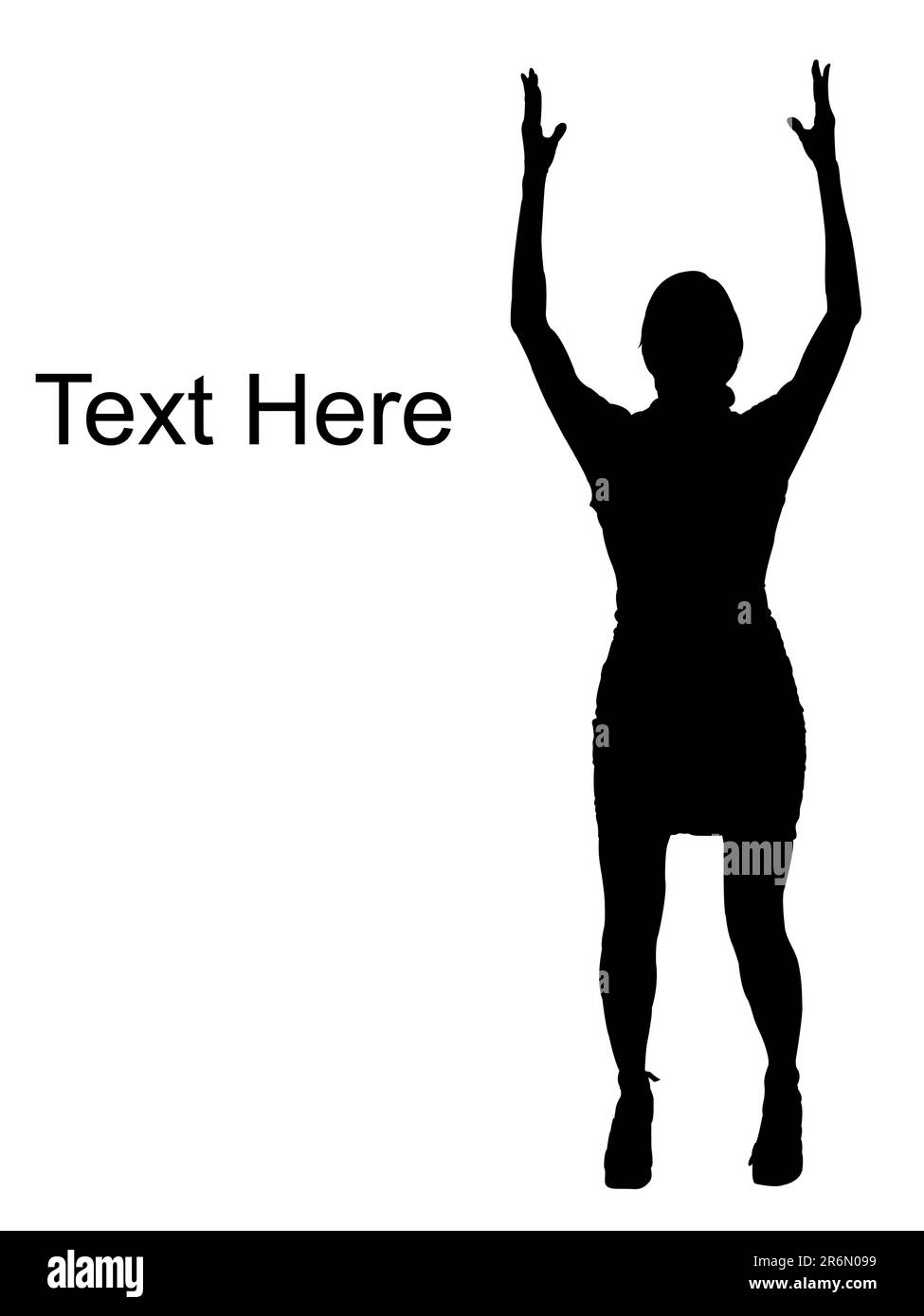 standing woman looking upward on an isolated background Stock Vector ...