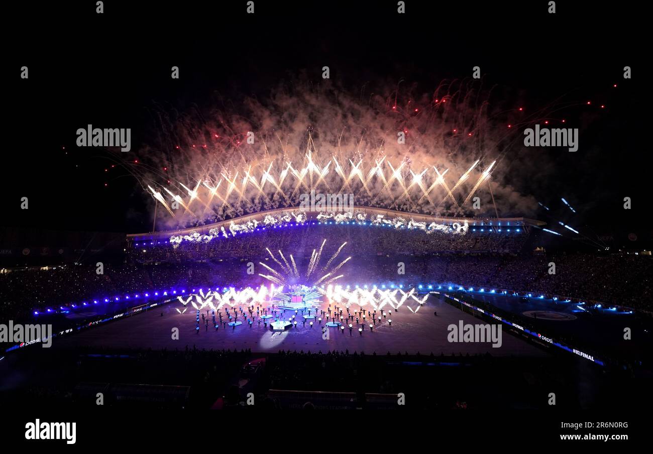A general view of the opening ceremony ahead of the UEFA Champions ...
