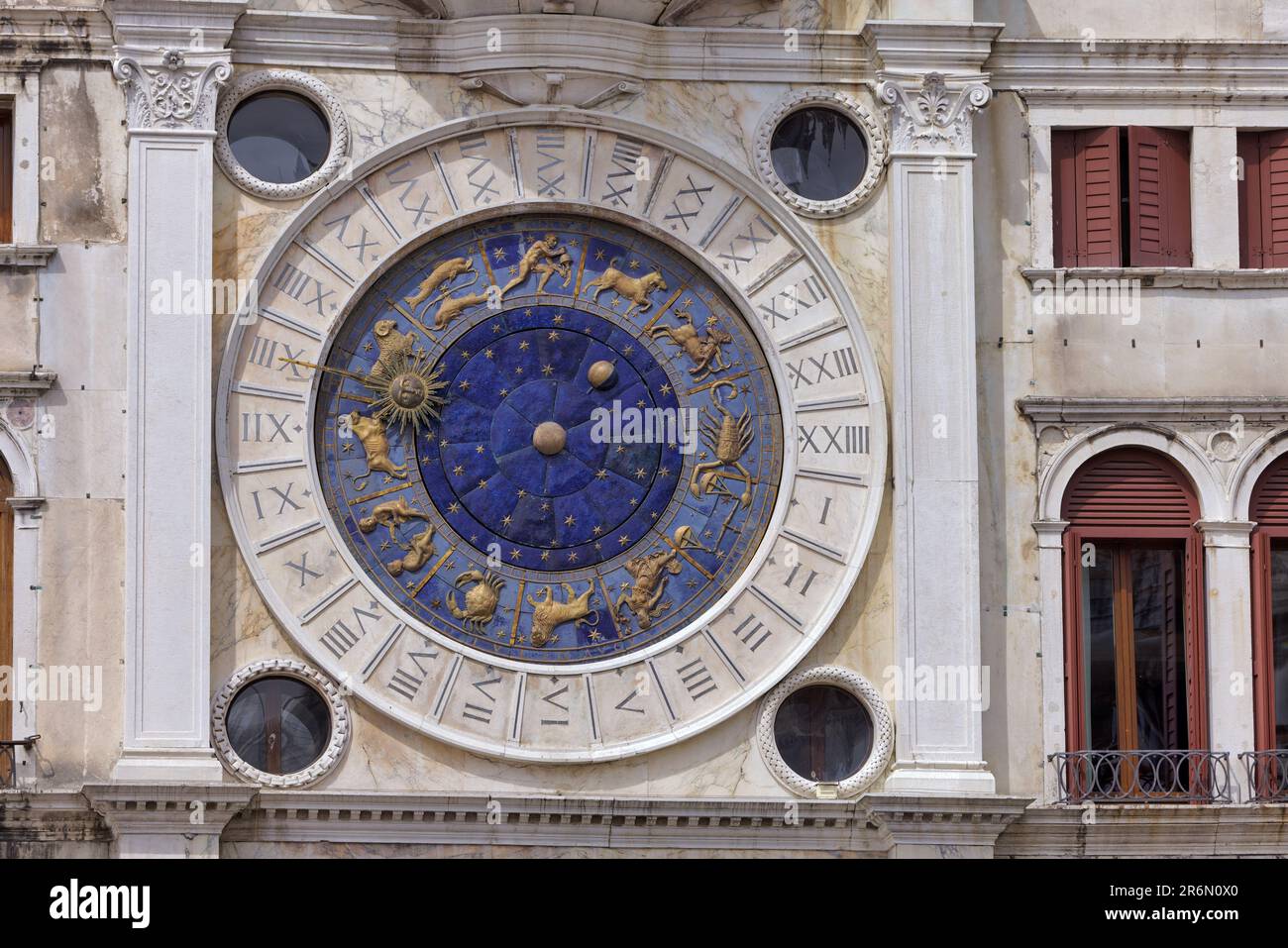 Zodiac and Time Detail on St. Mark's Square Clock Tower Stock Photo - Alamy