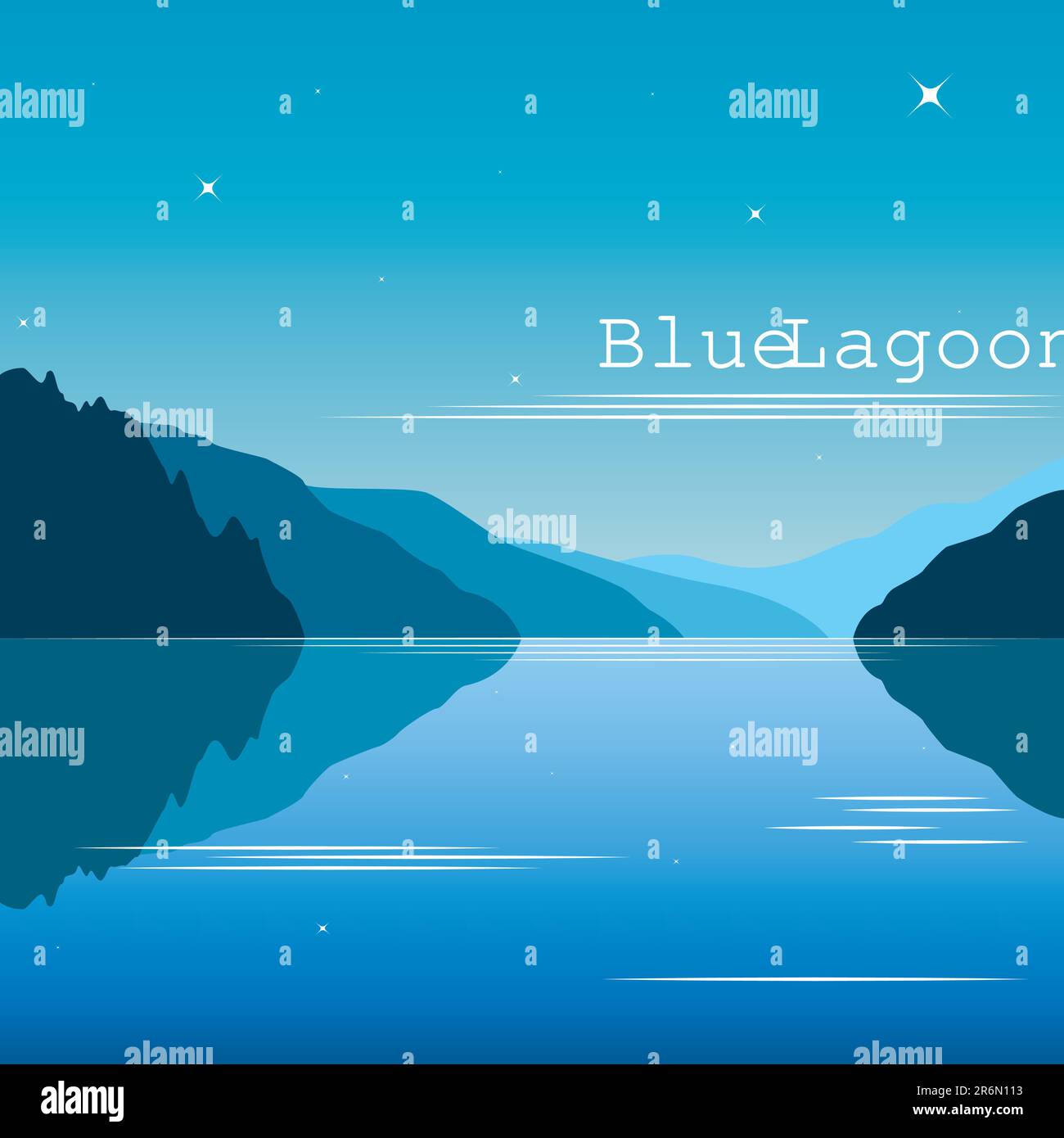 Blue lagoon background vector with mountains eps 8 Stock Vector Image ...