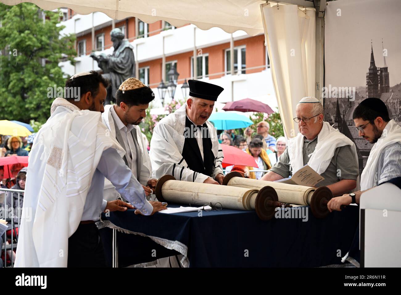 Nuremberg, Germany. 10th June, 2023. Jewish clergymen celebrate a ...