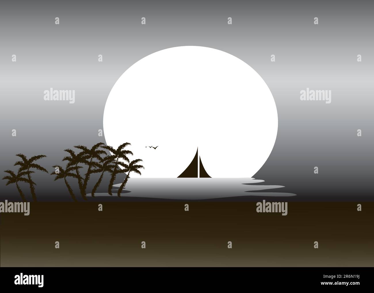 Moonlight wallpaper Stock Vector Images - Alamy