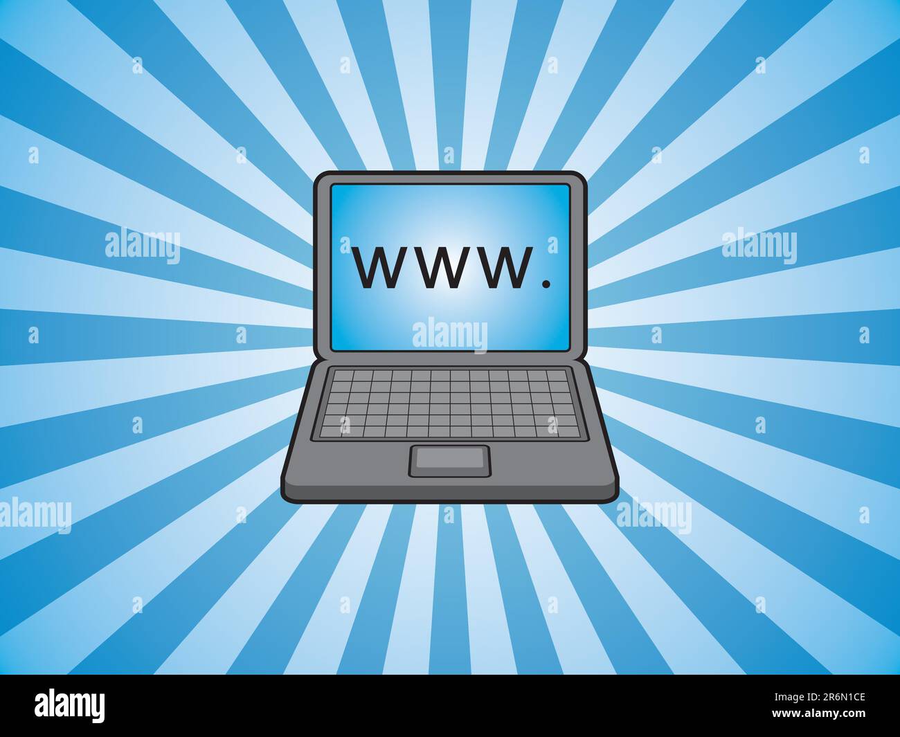 laptop computer with dynamic blue stripes background Stock Vector Image ...