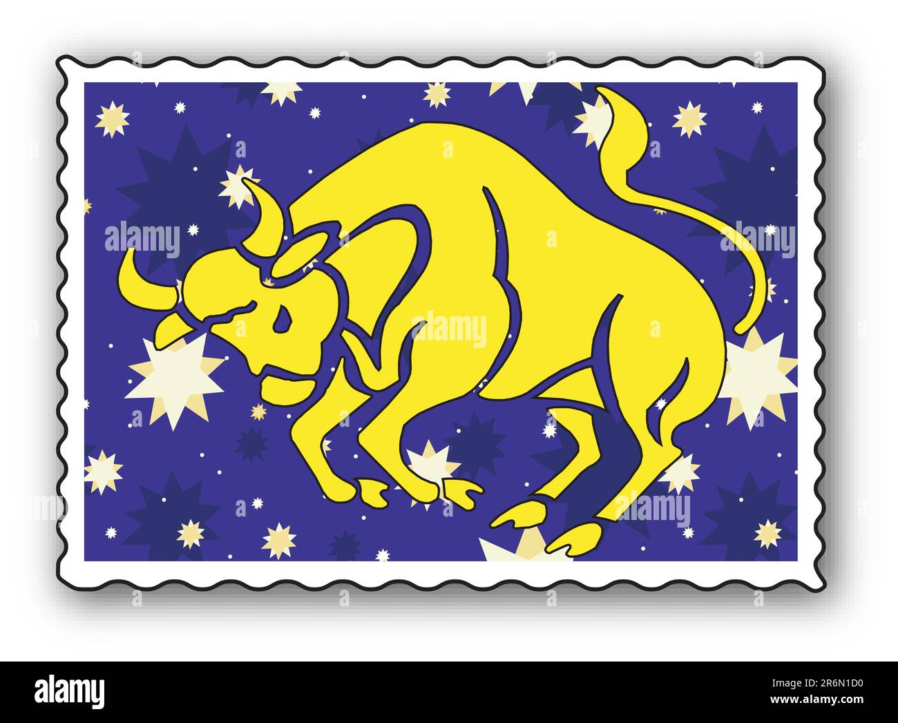 Stamp with Zodiac - Bull Stock Vector Image & Art - Alamy