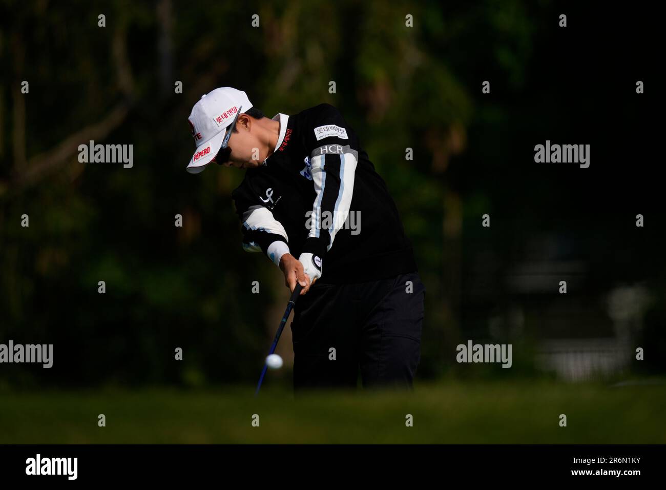 Hyo Joo Kim, of South Korea, plays during the first round of the ...