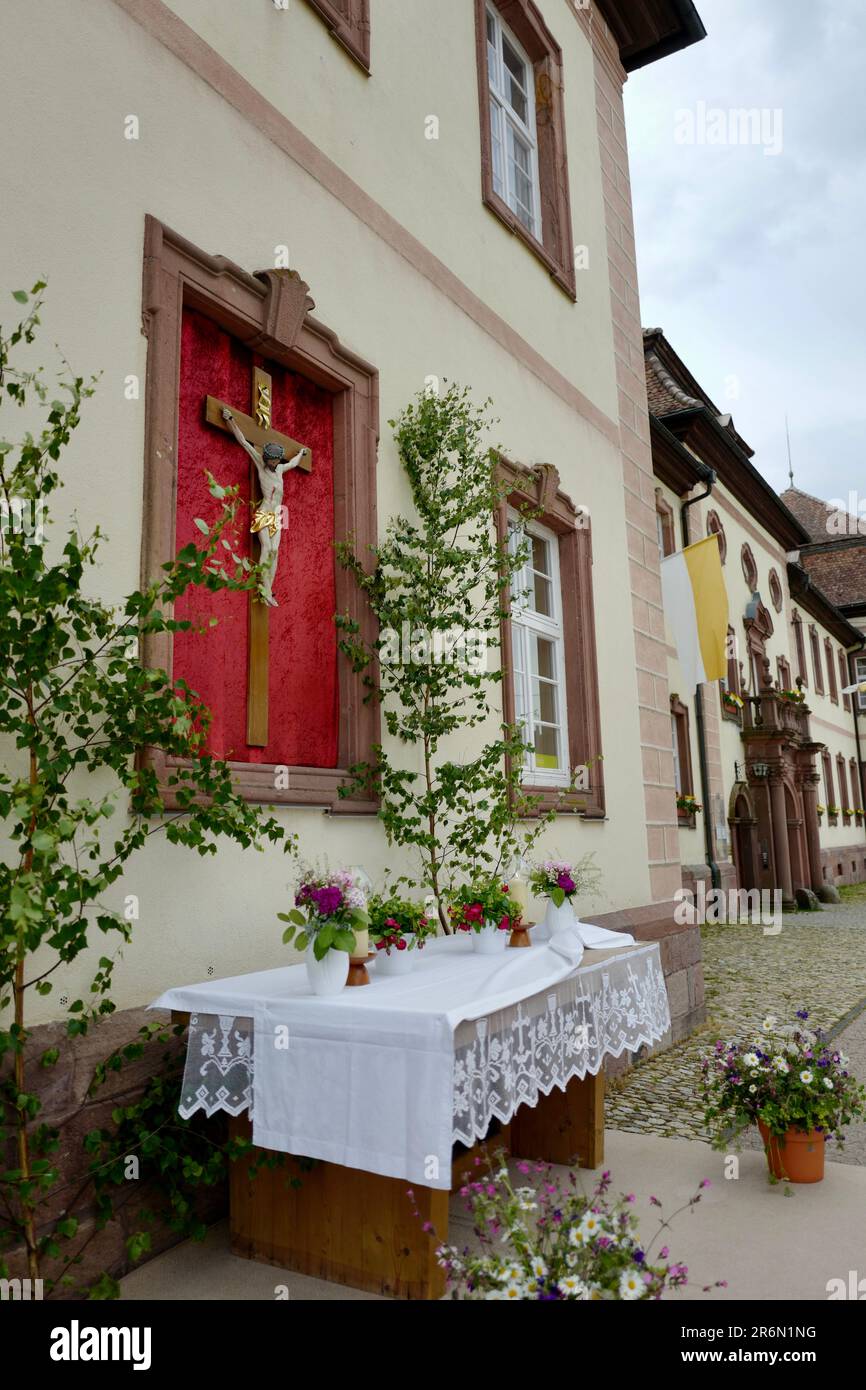 Pentecost decoration at the St. Peter monastery in Germany Stock Photo ...