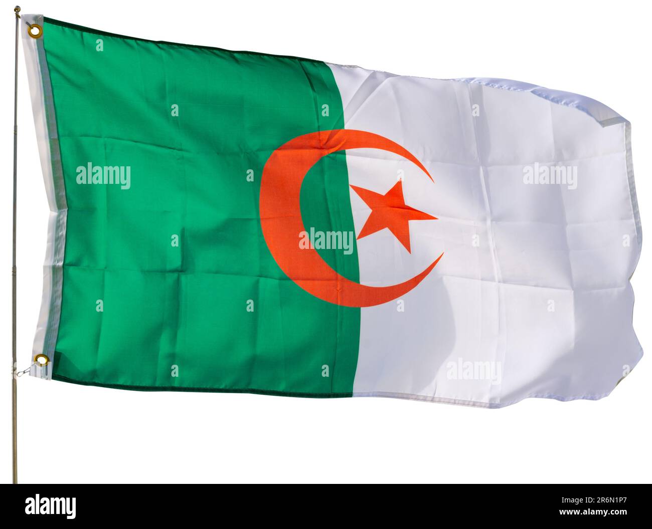 Flag of Algeria on white background Stock Photo - Alamy