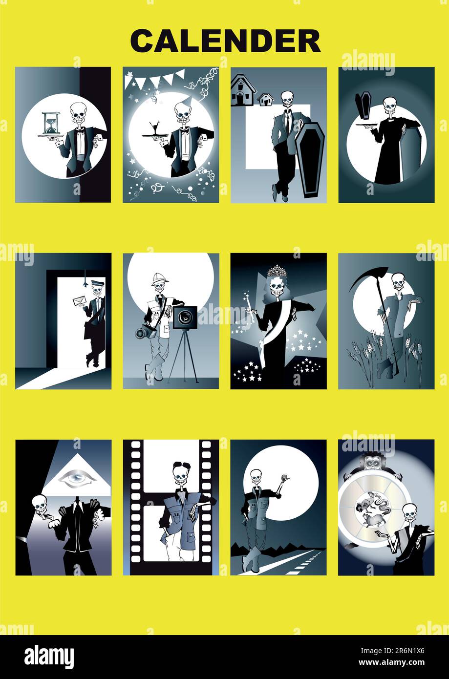 Humorous calendar Stock Vector Images - Alamy