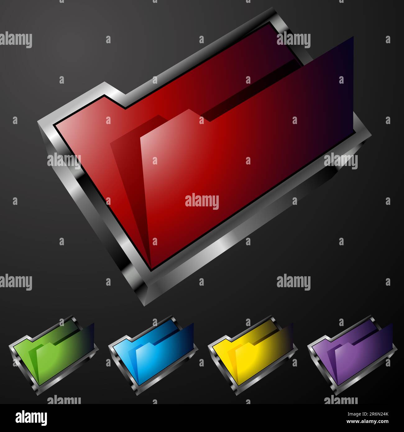 An image of 3d folder buttons Stock Vector Image & Art - Alamy