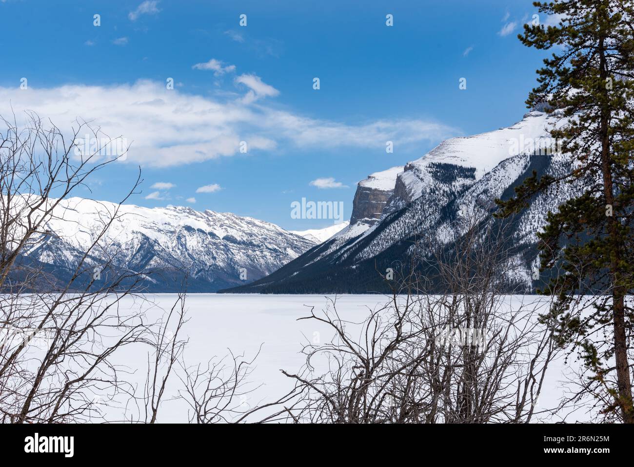 Spring time views in Banff National Park during April with snow ...