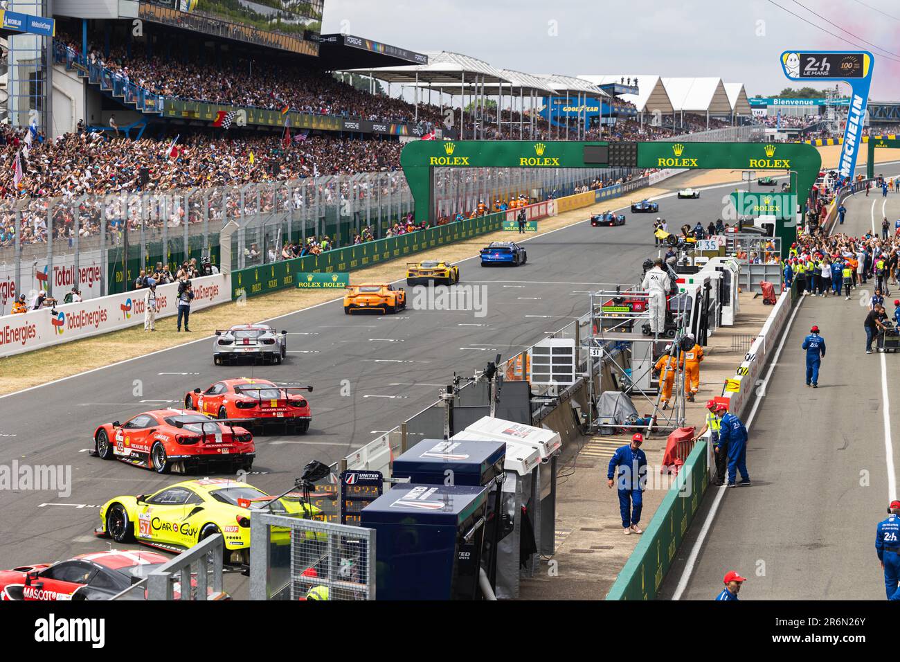 Starting procedure during the 24 Hours of Le Mans 2023 on the Circuit ...