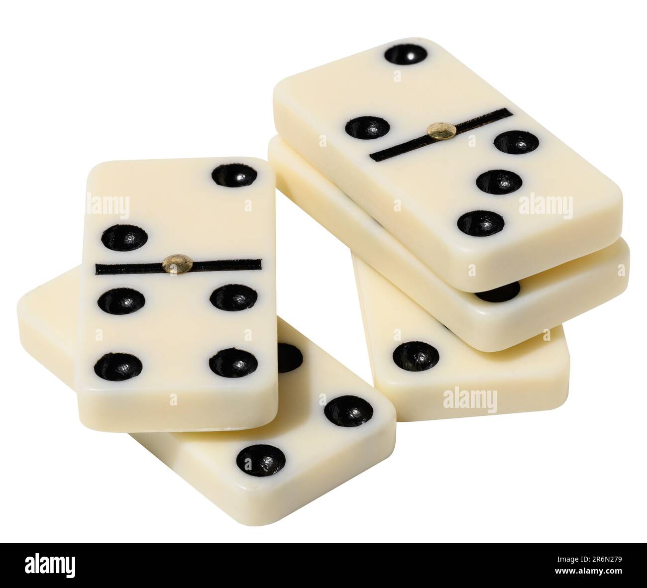 A stack of dominoes on a white background, an intellectual game Stock ...
