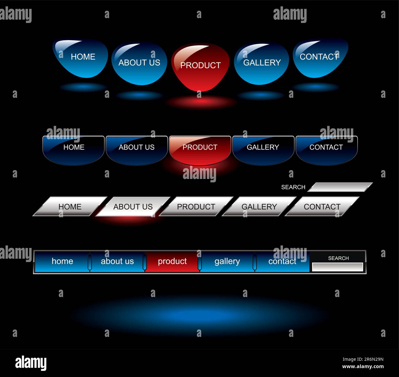 Editable Glossy website buttons template Stock Vector Image & Art - Alamy