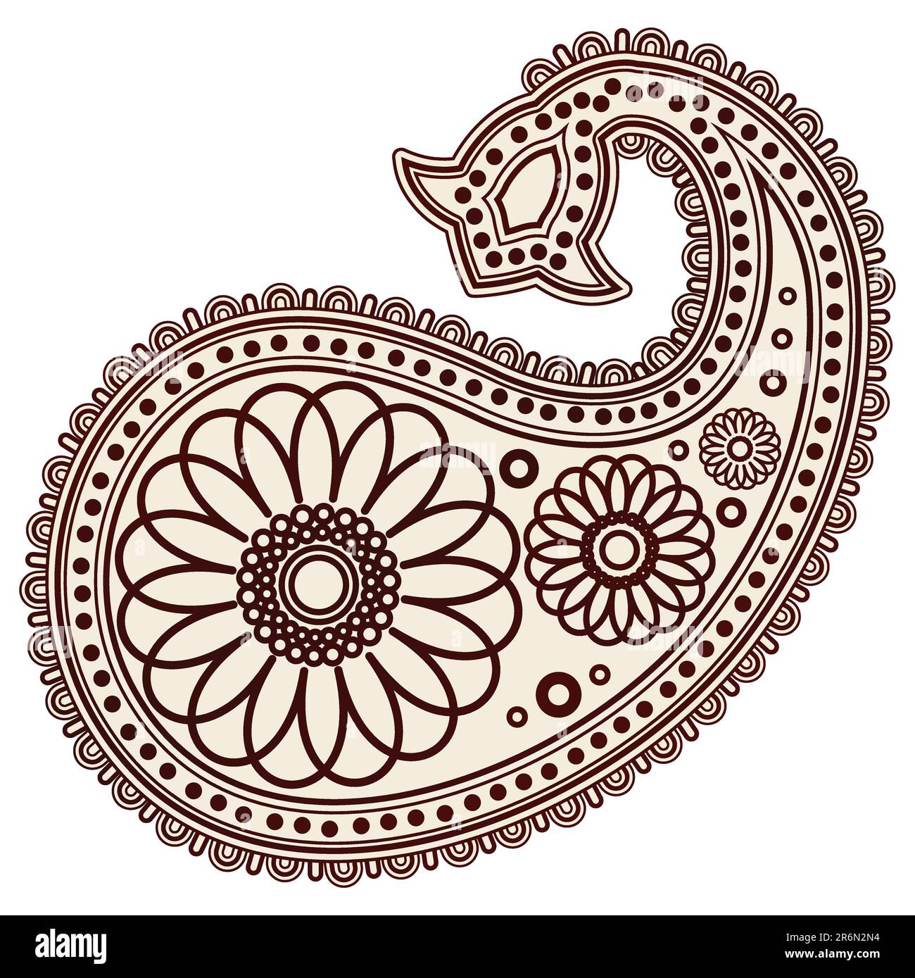 Vector Hand-Drawn Abstract Henna (mehndi) Paisley Doodle Vector ...
