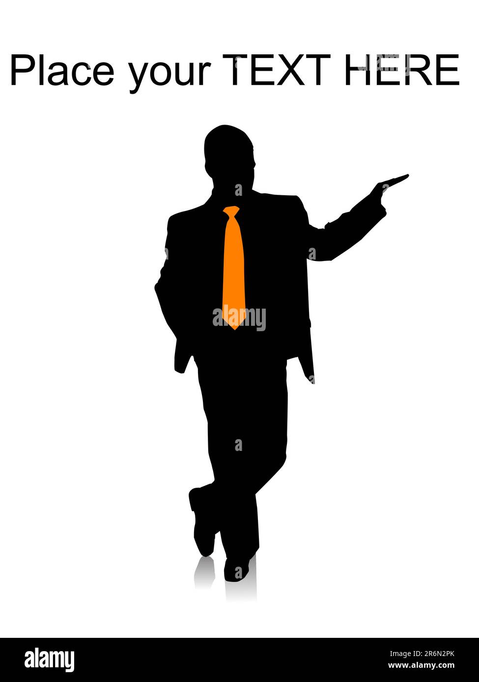 silhouette of young corporate pointing sideways on an isolated white ...