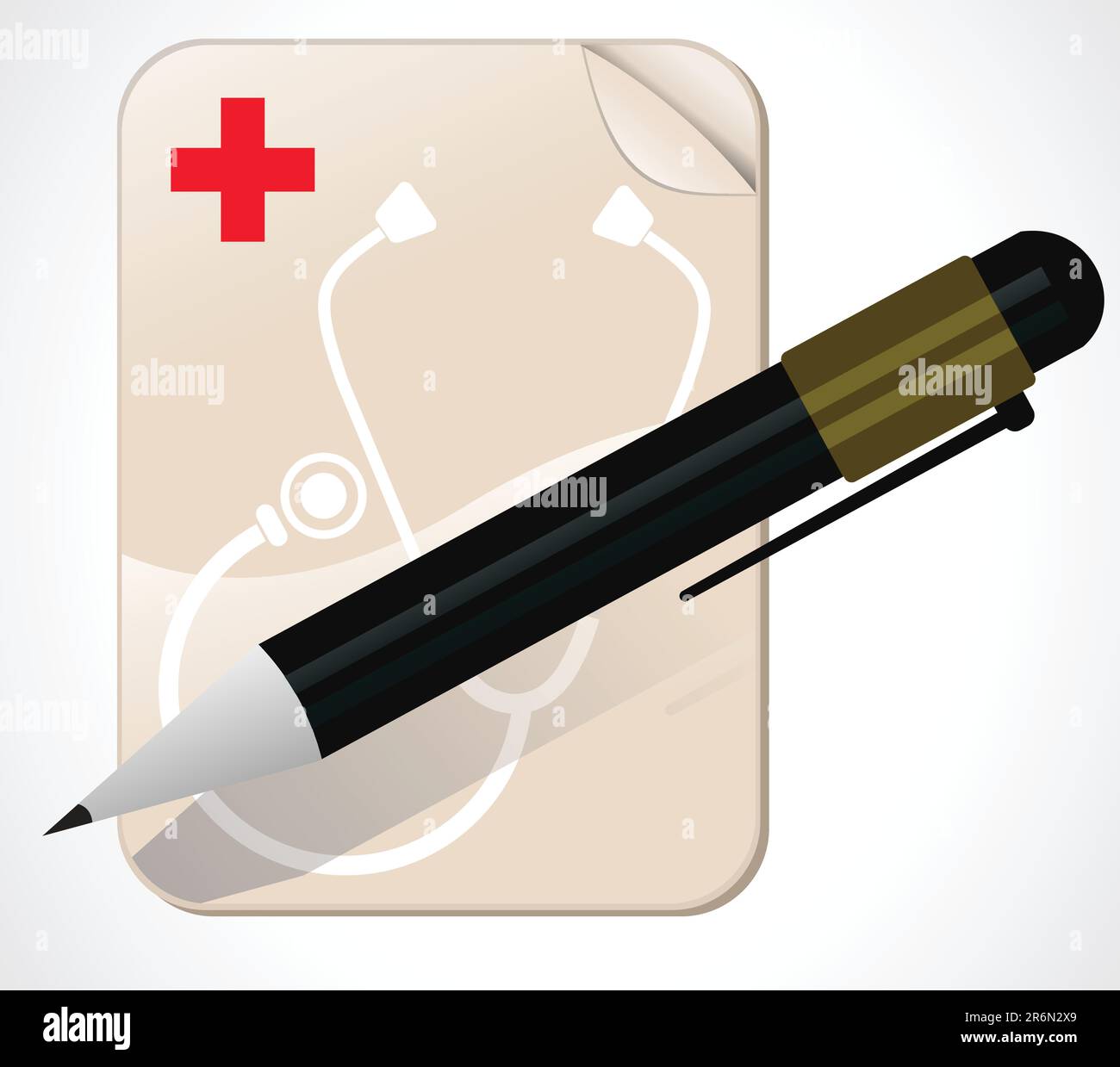 abstract medical note pad with pen vector illustration Stock Vector ...